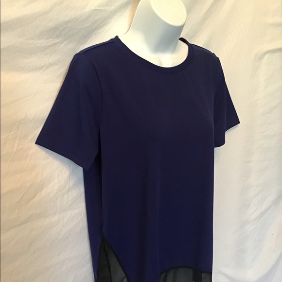 Fabletics | Tops | Fabletics Nwt Blue Ss Top Mesh Trim Vsides | Poshmark